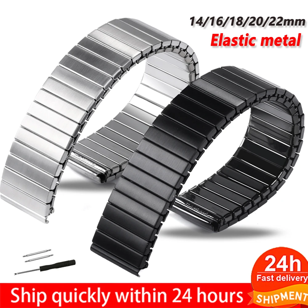 Expansion-Elastic-Stainless-Steel-Watch-Band-22mm-20mm-18m-16mm-14mm ...