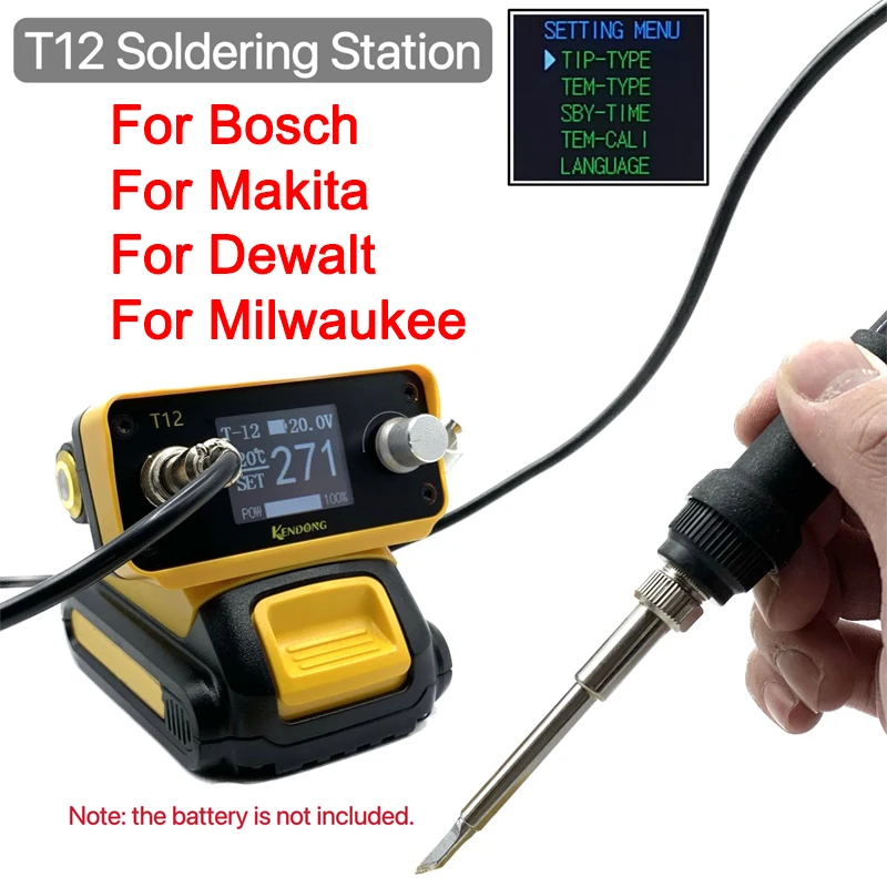 PTS300D T12 Cordless Soldering Iron Station for Dewalt 20V Max Li-ion ...