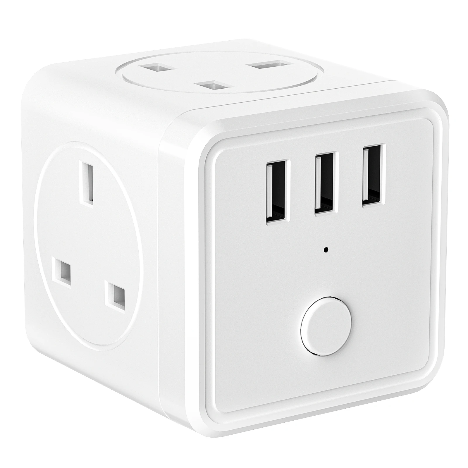 UK Plug Power Strip Cube with 3 AC Outlets 3 USB Electrical Sockets ...