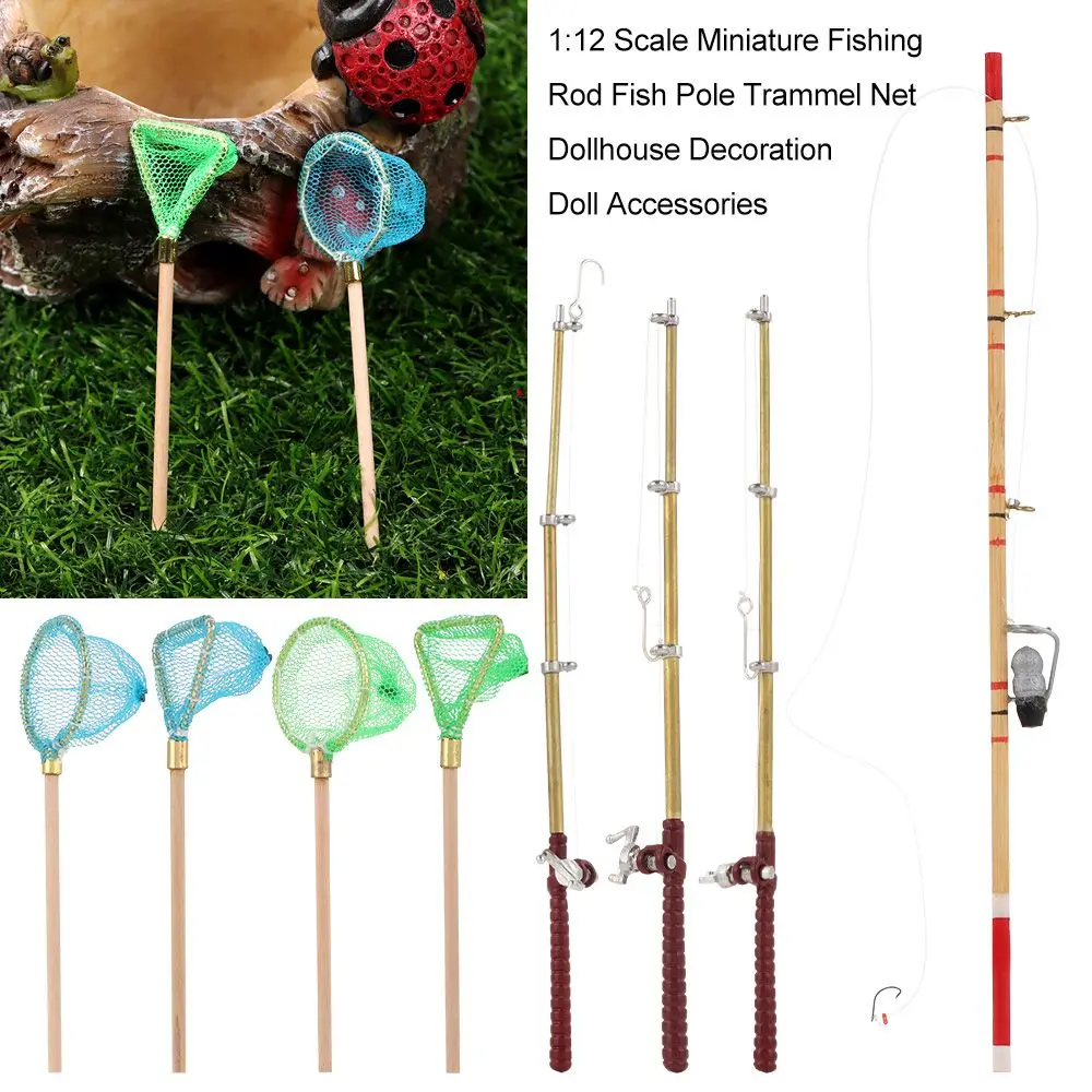 Toy Scene Model Micro Landscape Dollhouse Decoration Fish Pole Doll ...