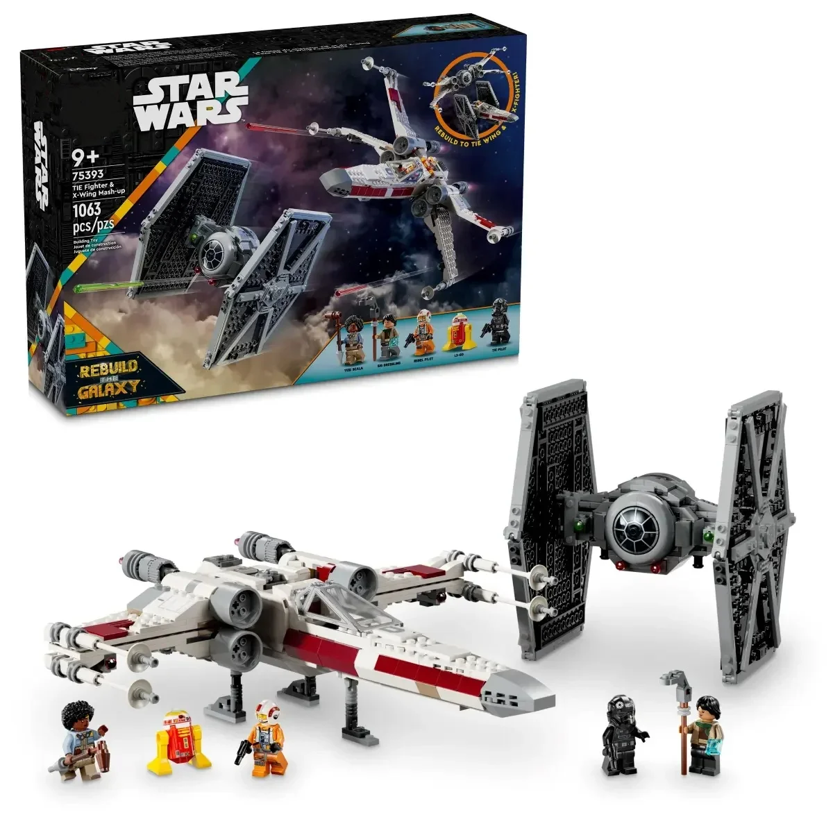 Miniso-Disney-2024-nuevo-75393-TIE-Fighter-y-X-wing-Compatible-bloques ...