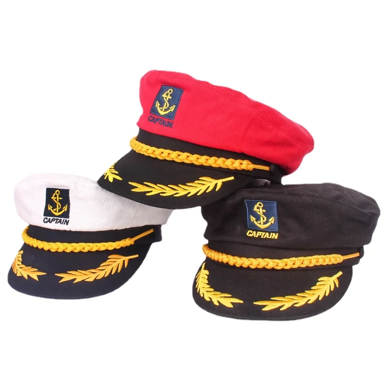 Cap Men Captain Black Military | Military Hat Navy Sailor White - White ...