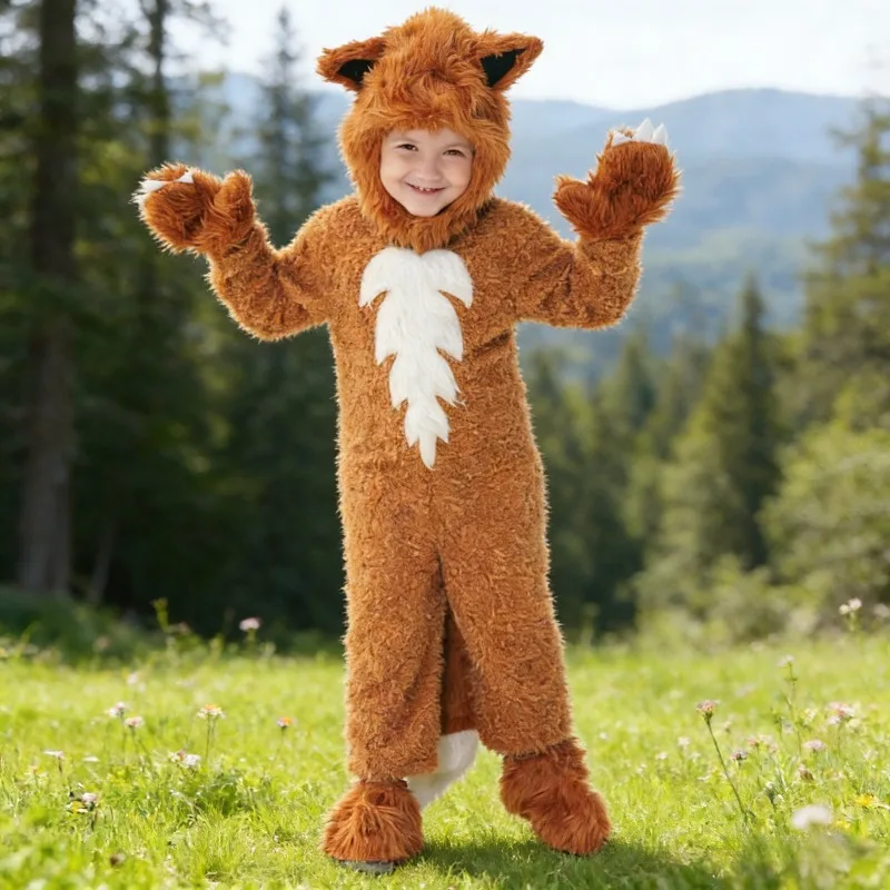 Cute Fox Cosplay Costume Animals Furry Jumpsuit for Boys and Girls ...