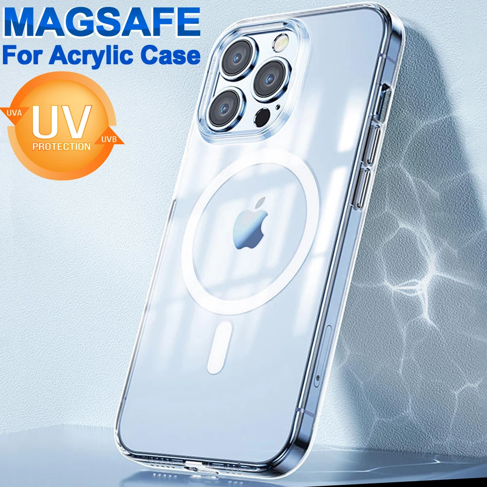 Original-Acrylic-Clear-Cover-For-Apple-Magsafe-Case-Iphone-11-12-13-14 ...