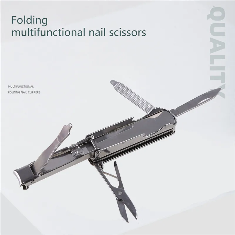 Foldable 5 In 1 Nail Clipper Cutter Portable Practical Manicure Tools ...