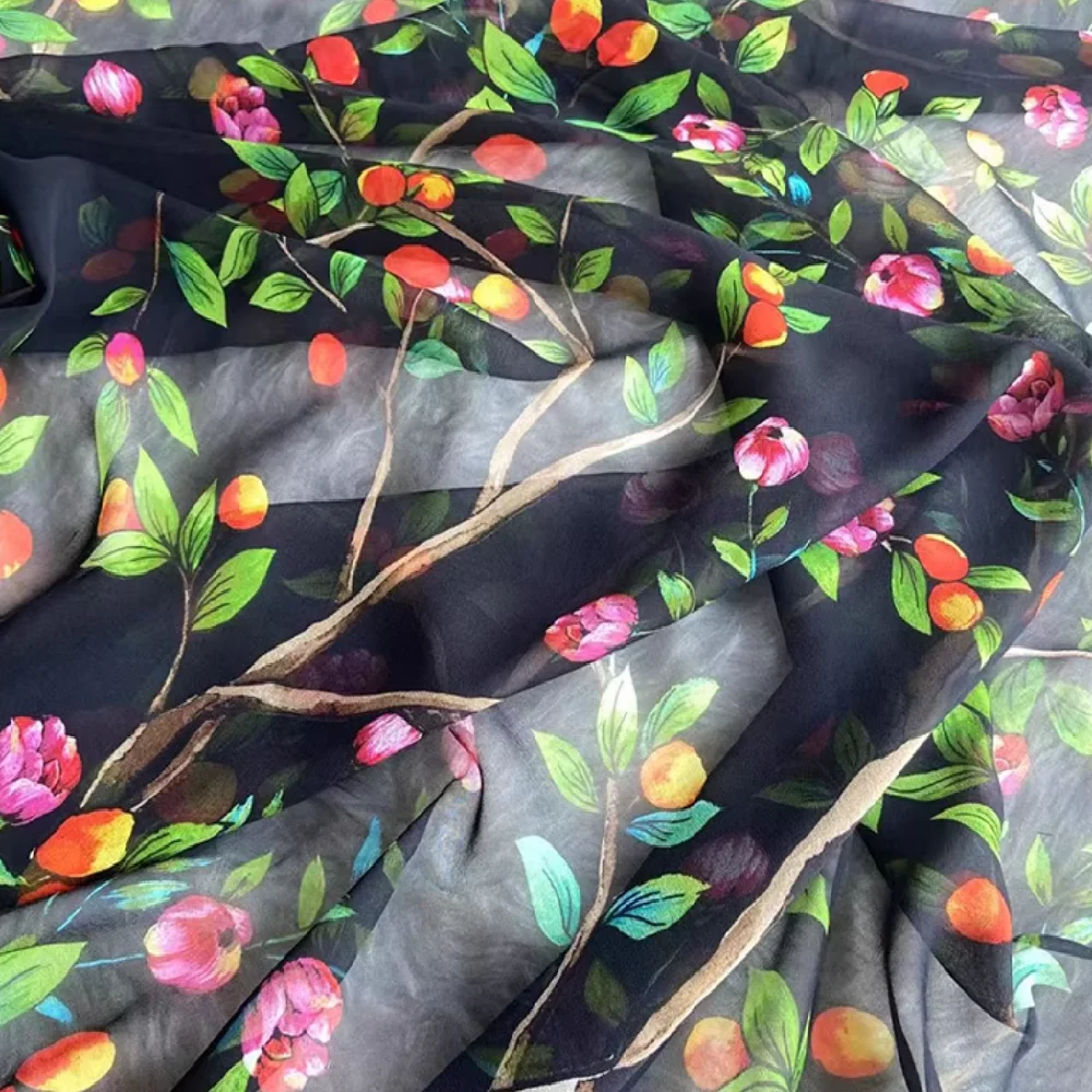 New Arrival Attractive Printed Transparent GGT 100% Pure Silk Georgette ...