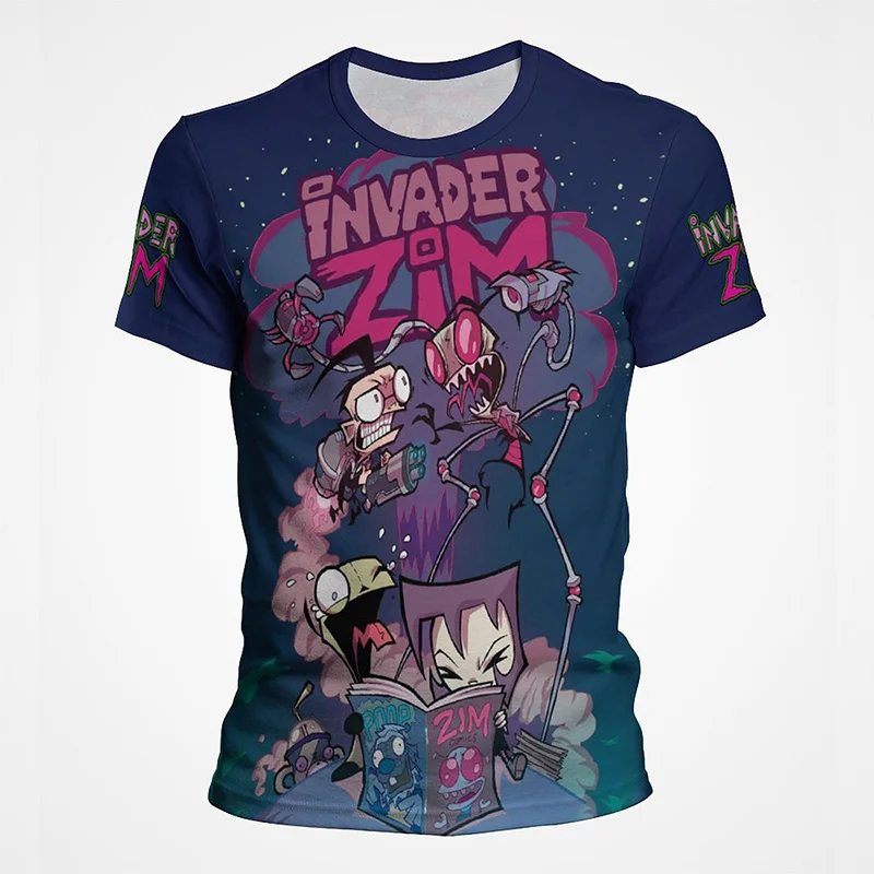 Invader Zim T-Shirts Cartoon Anime 3D Print Streetwear Men Women ...