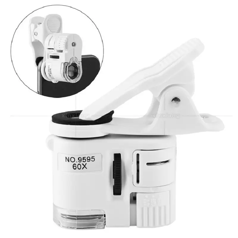 Clip-Microscope-60X-LED-Jewelry-Magnifying-Glass-Focusing-Adjusted ...