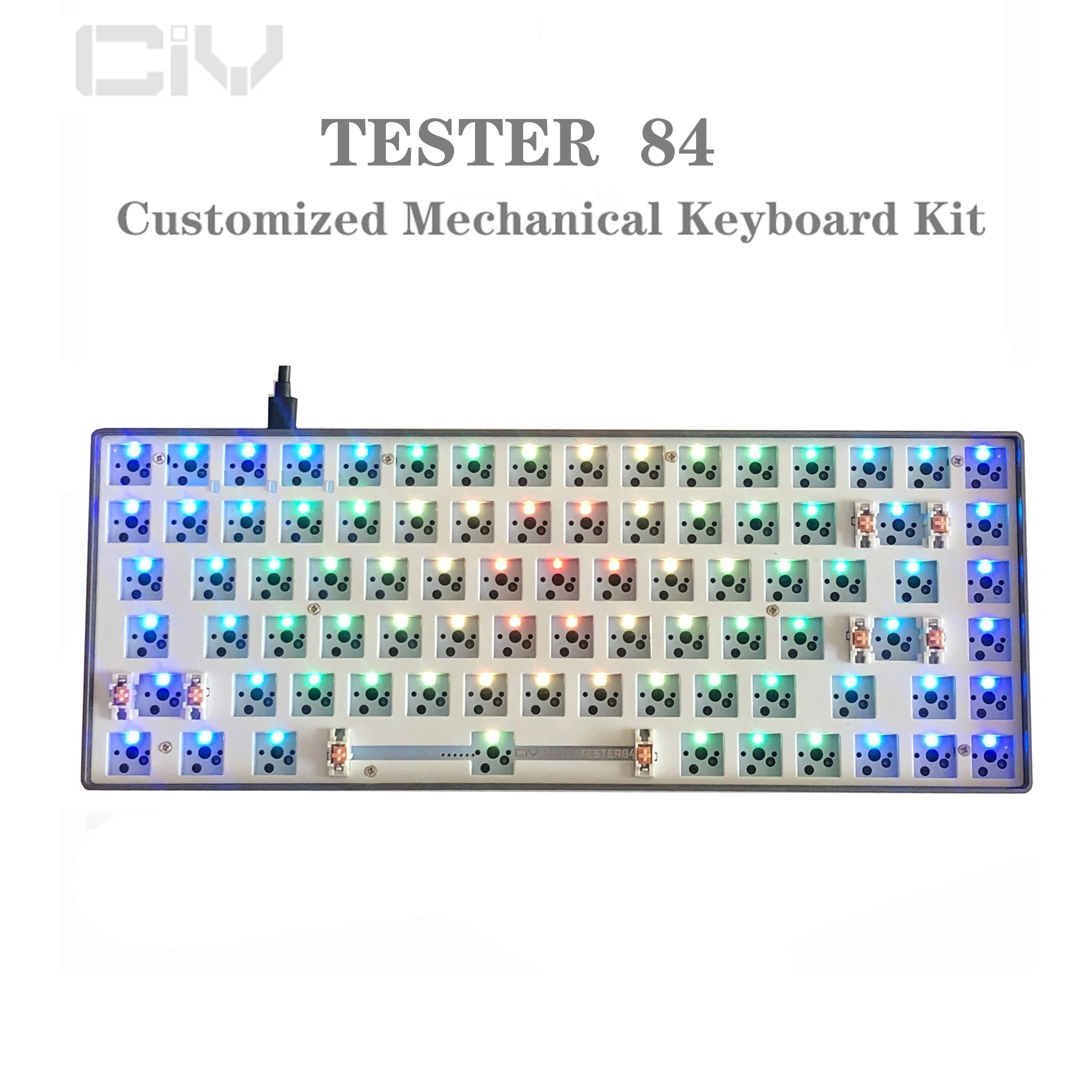 ZUOYA TES84 Hotswap DIY Mechanical Keyboard Kit Wired Type C 3 5pin RGB 