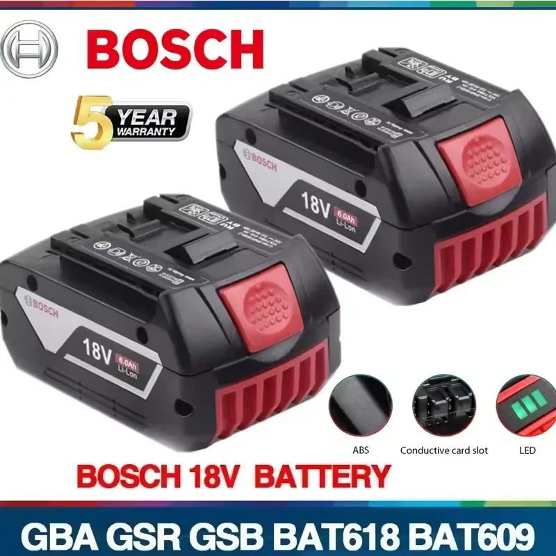 Bosch 18V 6.0Ah, professional lithium battery, Bosch BAT609 BAT609G ...