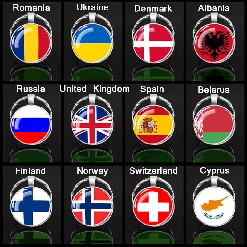 Esspoc Luminous National Flag Keychain European Country Russia Belarus ...