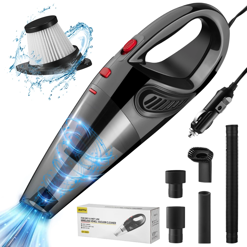 Corded Car Dust Vacuum Cleaner Handheld 4000pa 12v High Power Strong ...