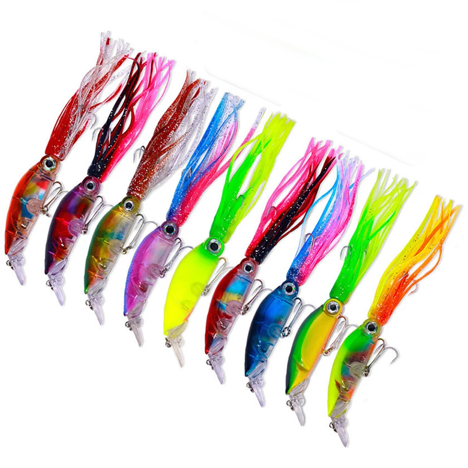 1Pcs 10cm 16g Octopus Fishing Lure 9 Colors Squid Hard Bait High Carbon ...