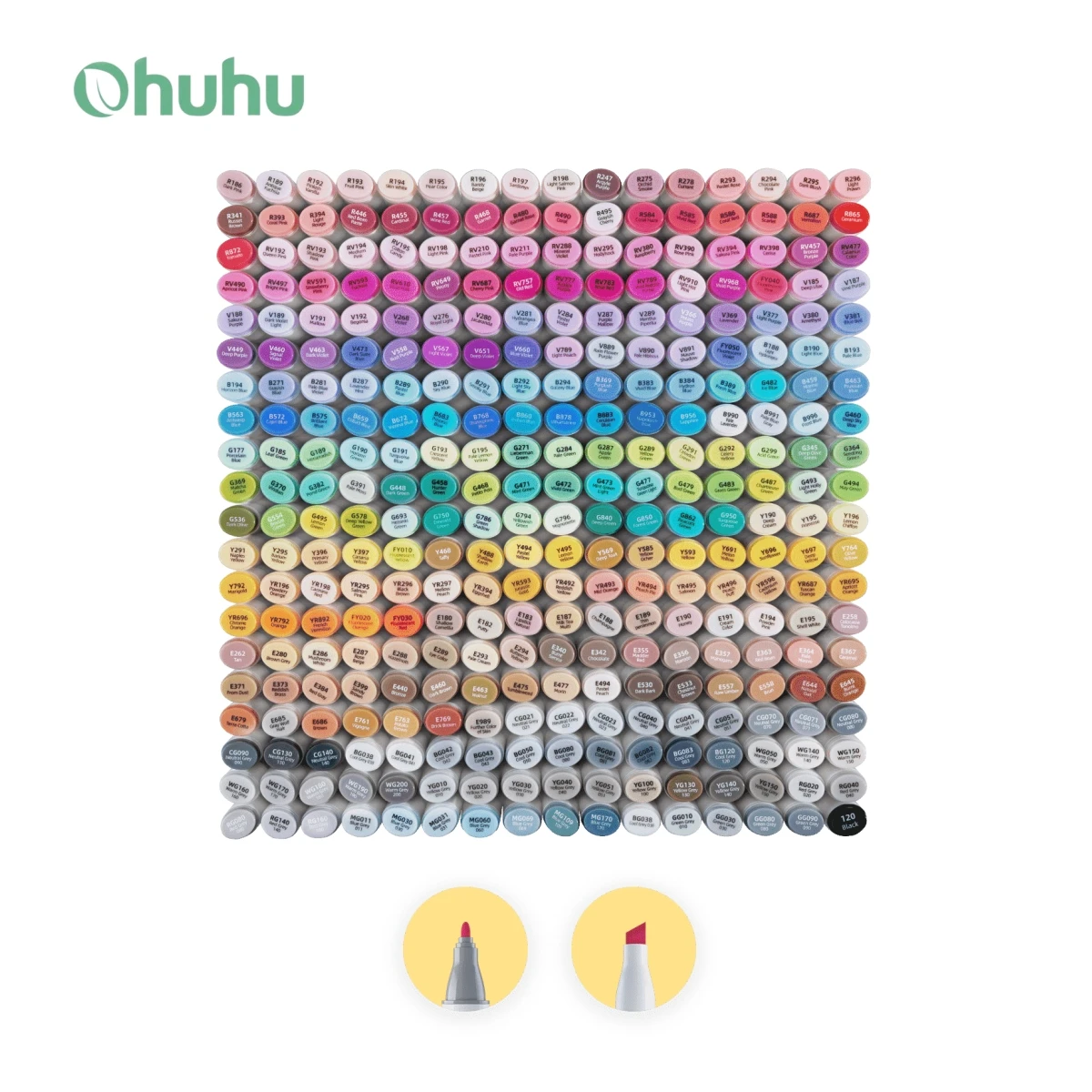 Ohuhu-Oahu-320-Color-Marker-Pen-Set-Alcohol-Art-Markers-Dual-Brush-Felt ...