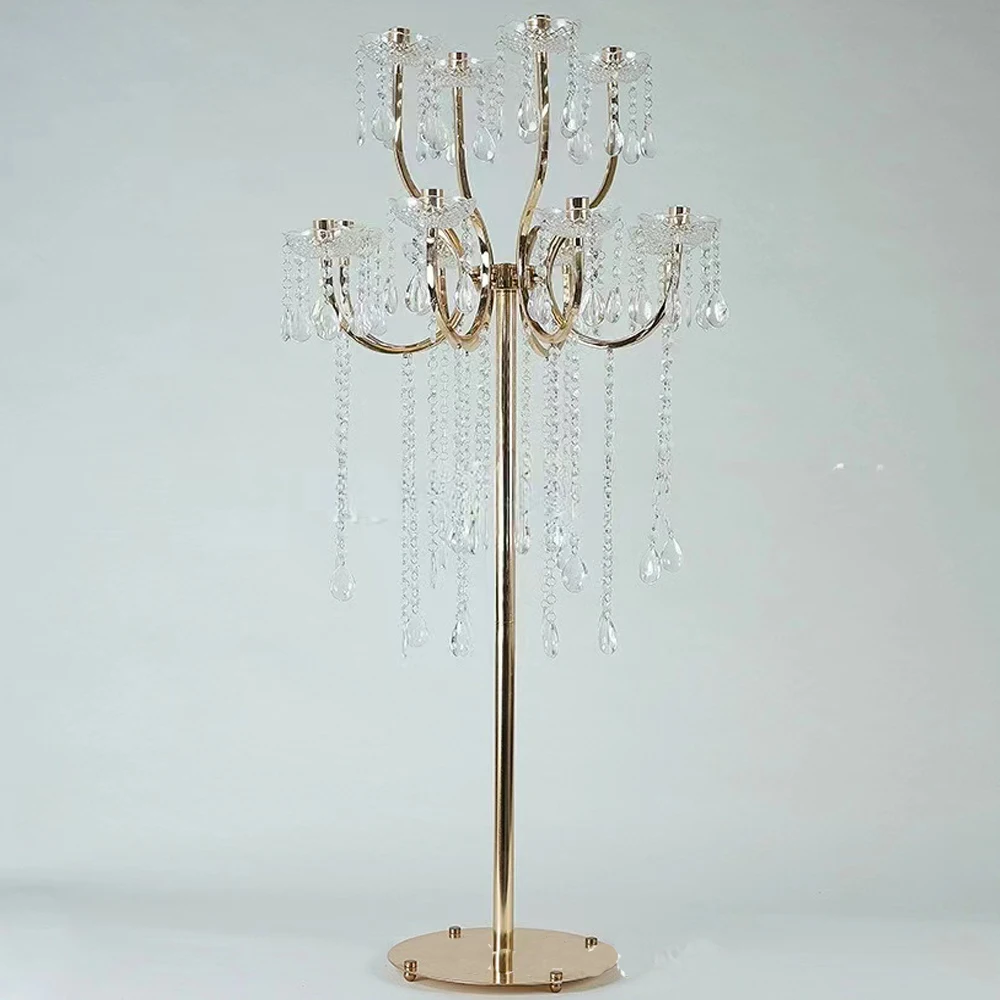 Metal-Candle-Holders-com-Pingentes-de-Cristal-Casti-al-Wedding ...