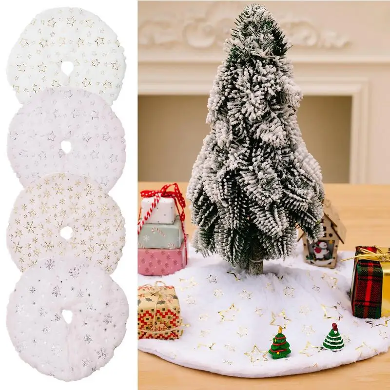 Falda-de-rbol-de-Navidad-de-15-pulgadas-alfombra-de-poli-ster-copo-de ...