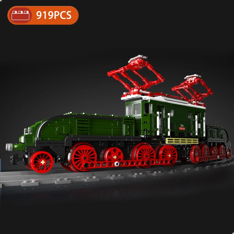 Diy Moc 시티 하이테크 시리즈 빌딩 블록 악어 전기 기관차 기차 트랙 모델 브릭 장난감 어린이 선물
