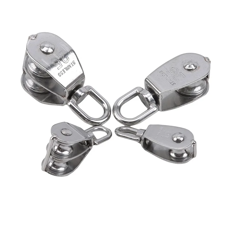 Stainless Steel Pulley M15/M25 Single/Double Wheel Swivel Lifting Rope ...