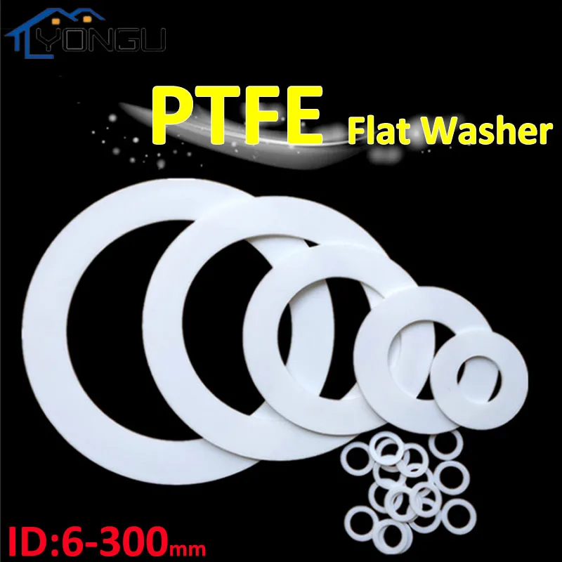 PTFE-Flat-Gasket-Sealing-Ring-Washer-Spacer-Shim-Pad-F4-Heat-Resist ...