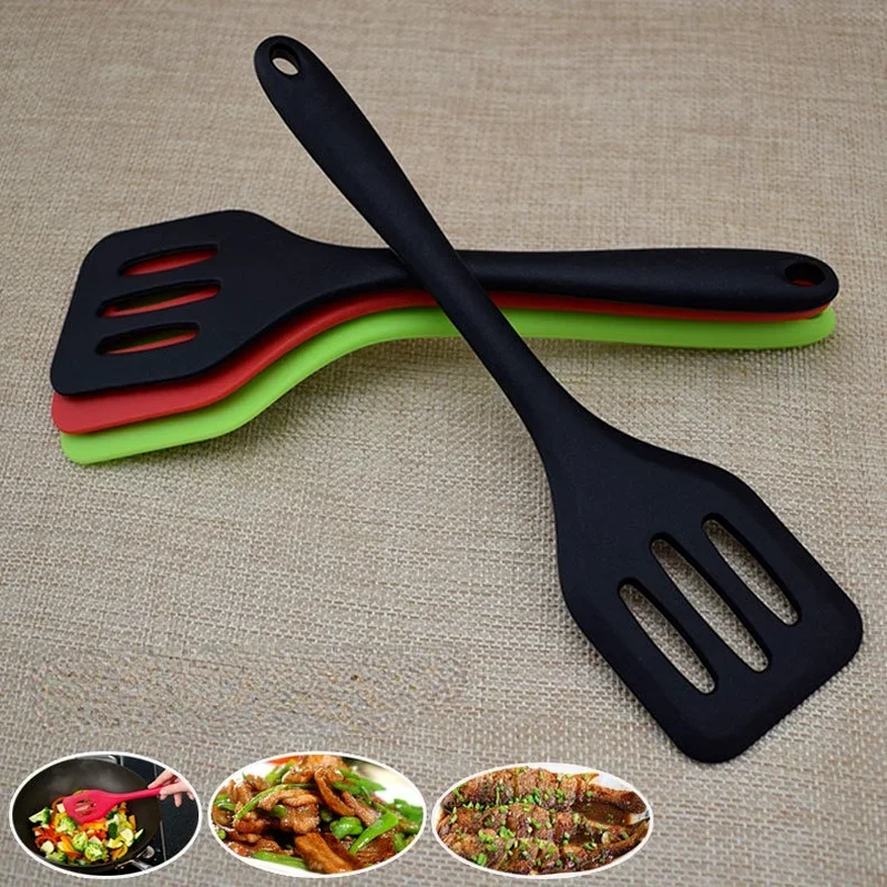 Kitchen Silicone Turners Gadgets Spatula Egg Fish Frying Pan Scoop ...