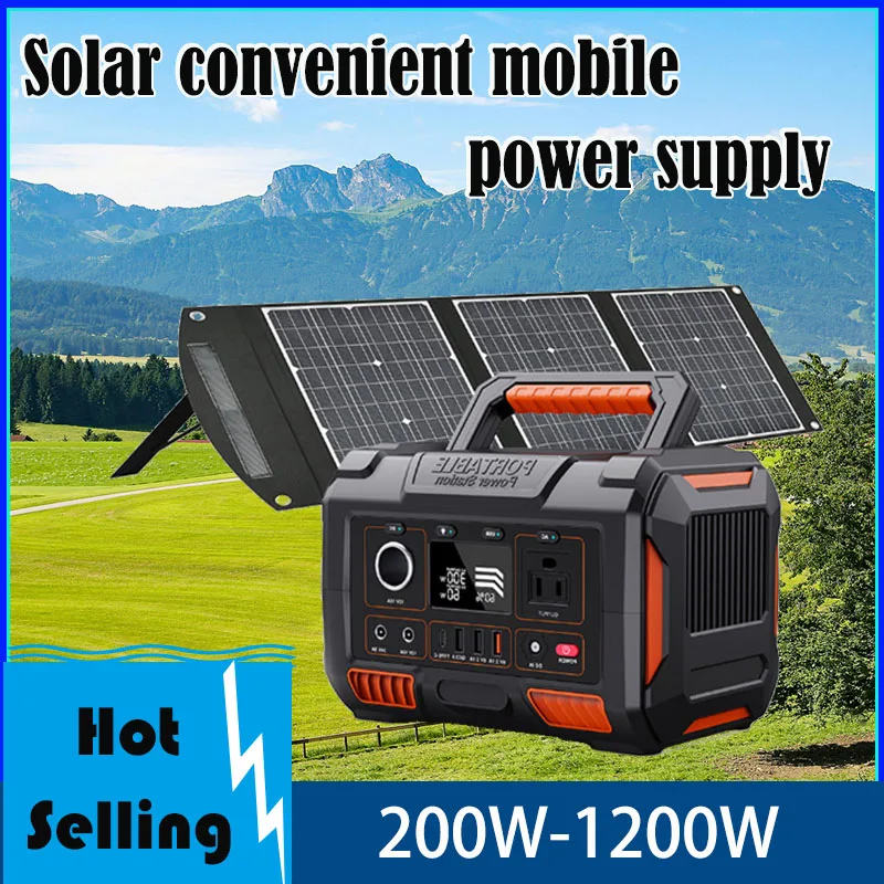 Solar-Generator-AC-1KW-Power-Station-with-18V-200W-Foldable-Solar-Panel ...
