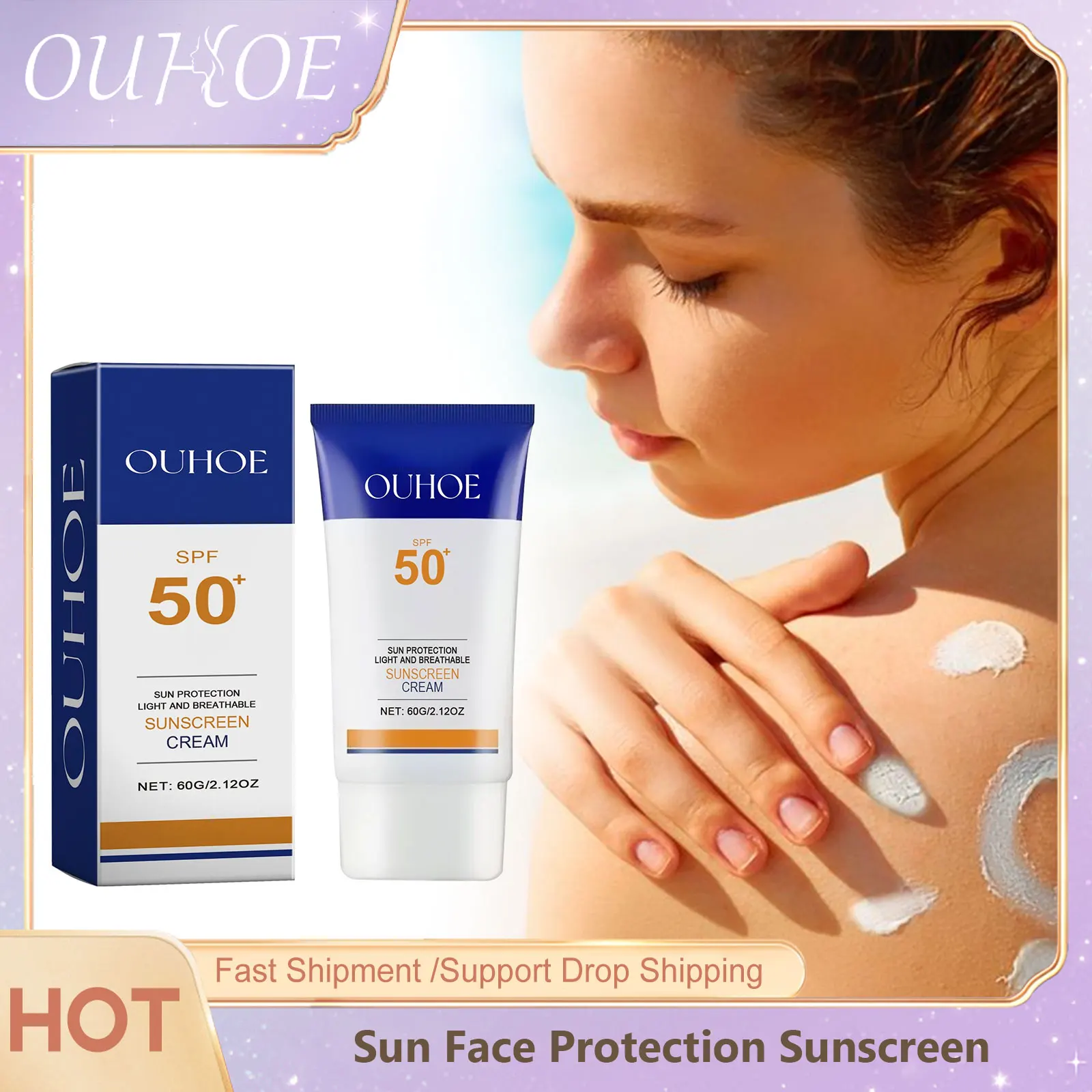OUHOE-Sun-Face-Protection-Sunscreen-Spf50-Oil-Control-Anti-Oxidant ...