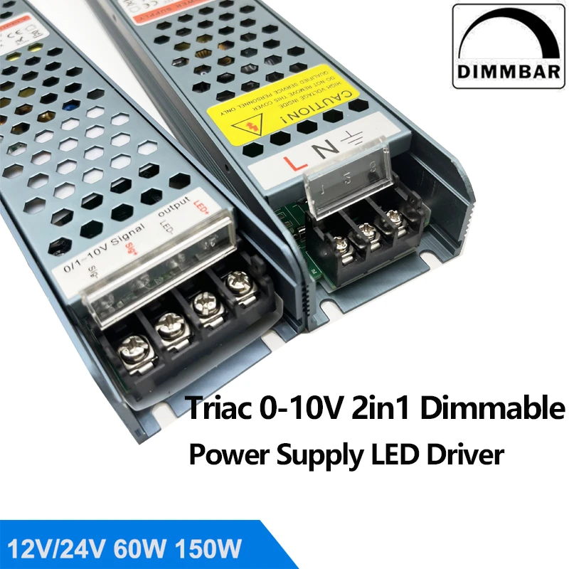 Aluminum Shell Ac 220v 240v Dimmable Led Driver Dc12v/24v 60w-300w Triac & 0-10v Dimming 2in1 ...