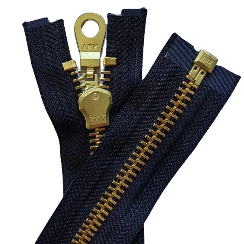 8-10-58-To-80cm-YKK-Metal-Zipper-Oversize-Single-Open-End-Gold-White ...