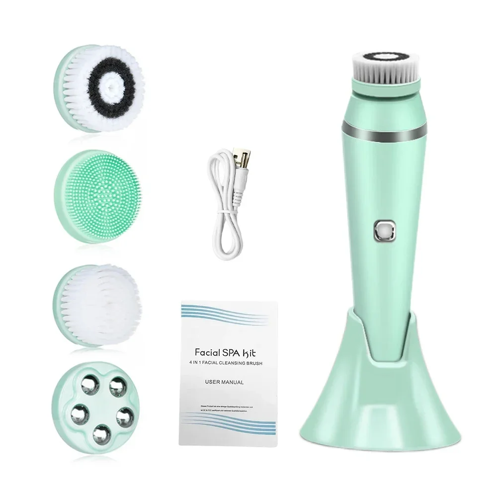 Ultrasonic-Facial-Cleaner-Brush-Set-Electric-for-Skin-Cleaning-and ...