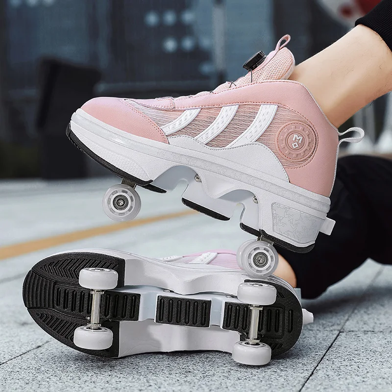 Deformation-Roller-Skates-Shoes-Double-Row-4-Wheel-Skates-Roller-Shoes ...