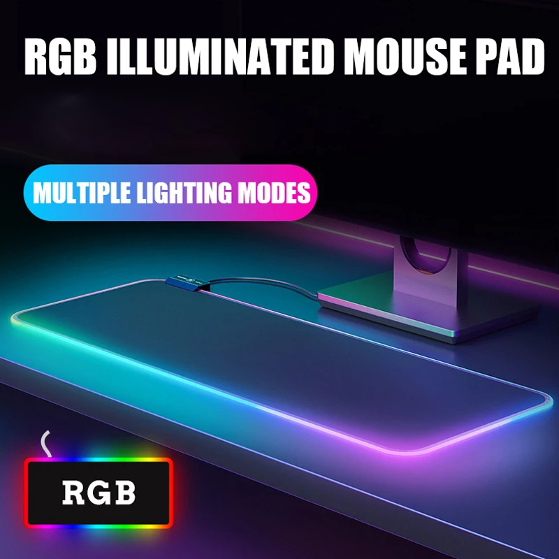 RGB-LED-Light-emitting-Mousepad-Keyboard-Cover-Desk-mat-Colorful ...