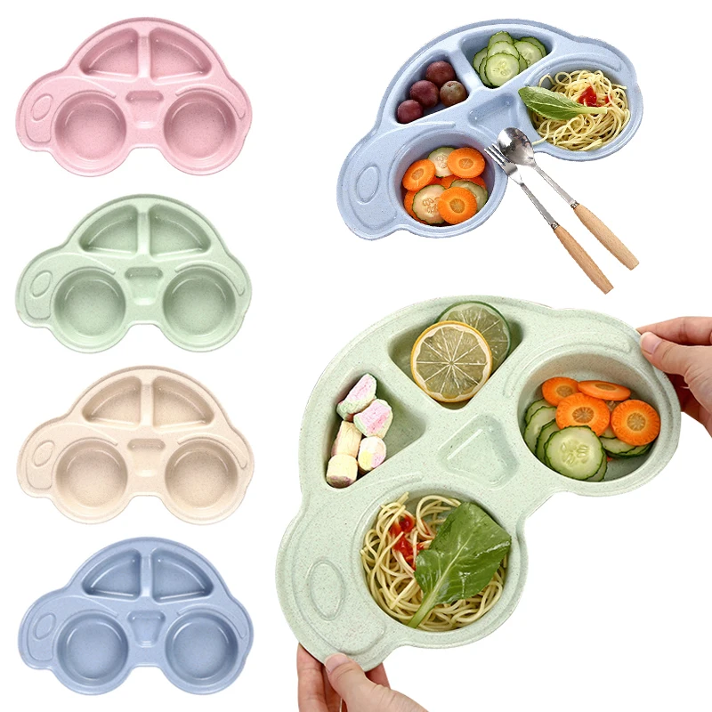 Toddler Infant Baby Dishes Cartoon Car Shape plate Environmentally ...