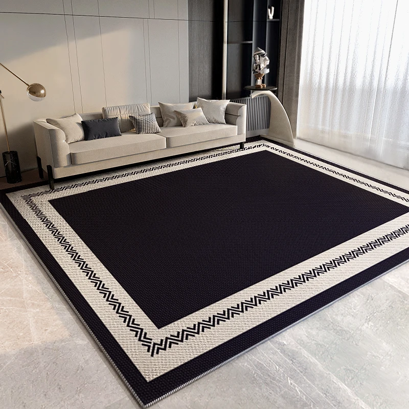 Light Luxury Carpets for Living Room Black Lines Bedroom Decor Plush ...
