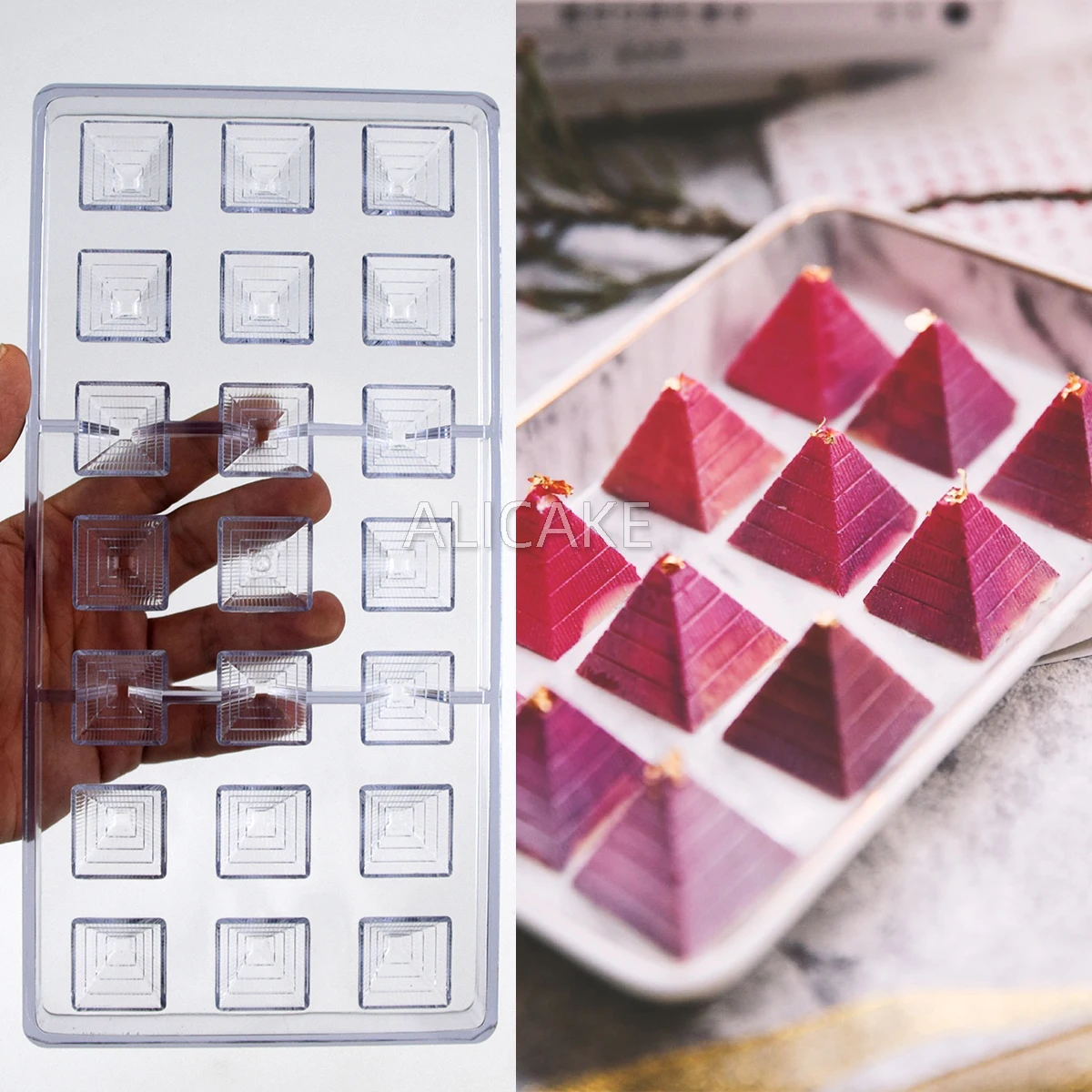 1Pcs-Chocolate-Molds-Polycarbonate-Candy-Diamond-Pyramid-Christmas ...