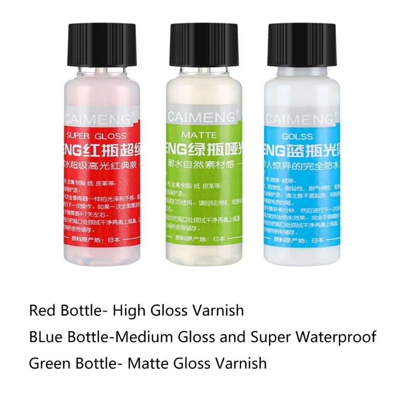 High Gloss Finish Coating for Stone Clay Resin Wood 0.67oz Waterproof ...