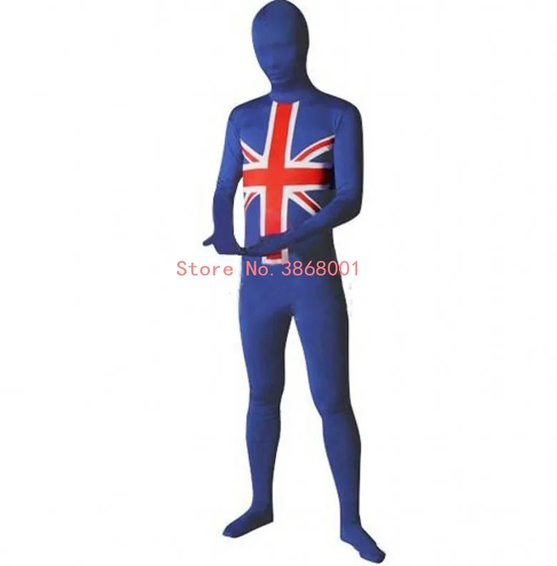 Union Jack UK Flag Zentai catsuit full bodySuit cosplay Fancy Dress ...