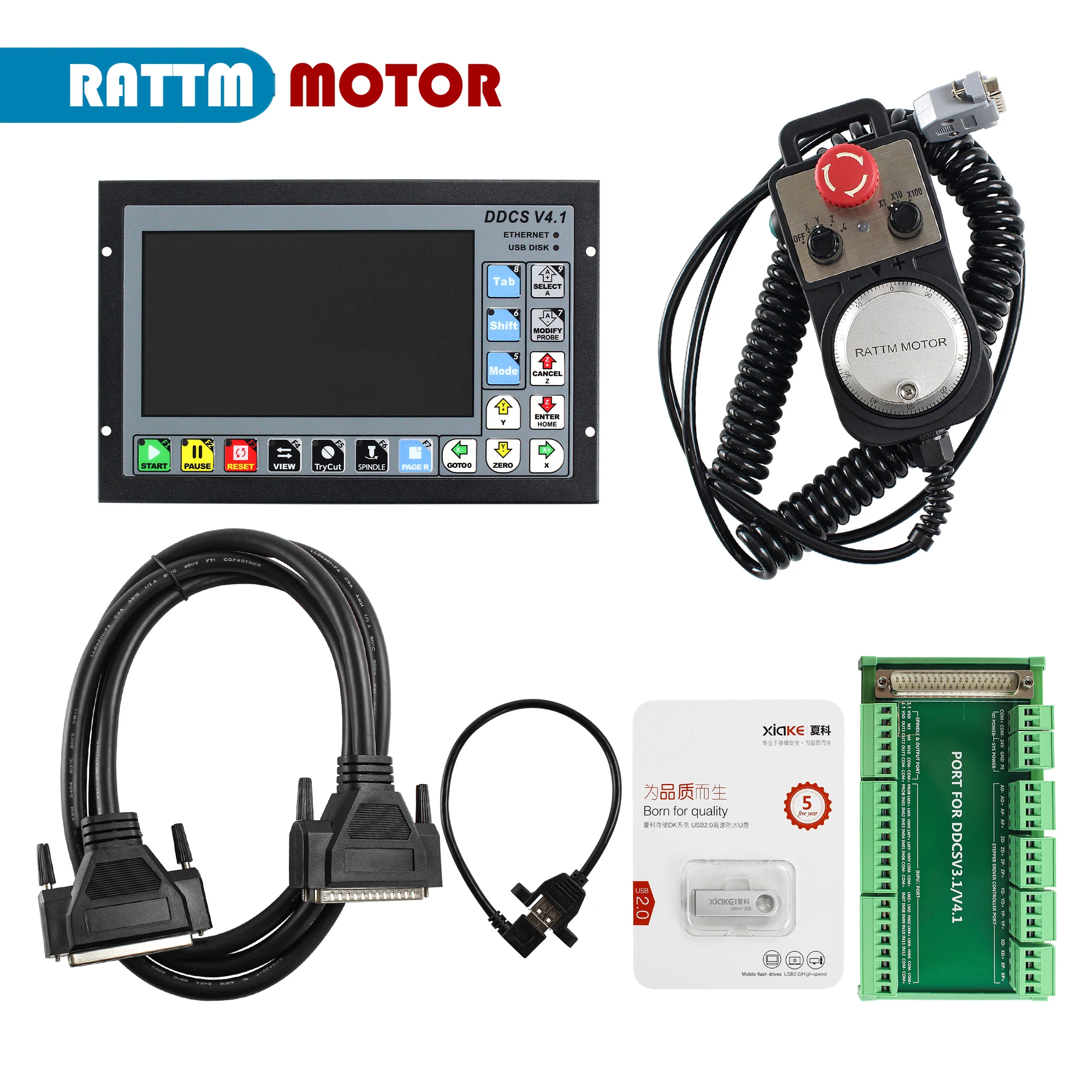 3-Axis-4-Axis-CNC-Offline-Motion-Controller-DDCS-V4-1-Pendant-Handwheel ...