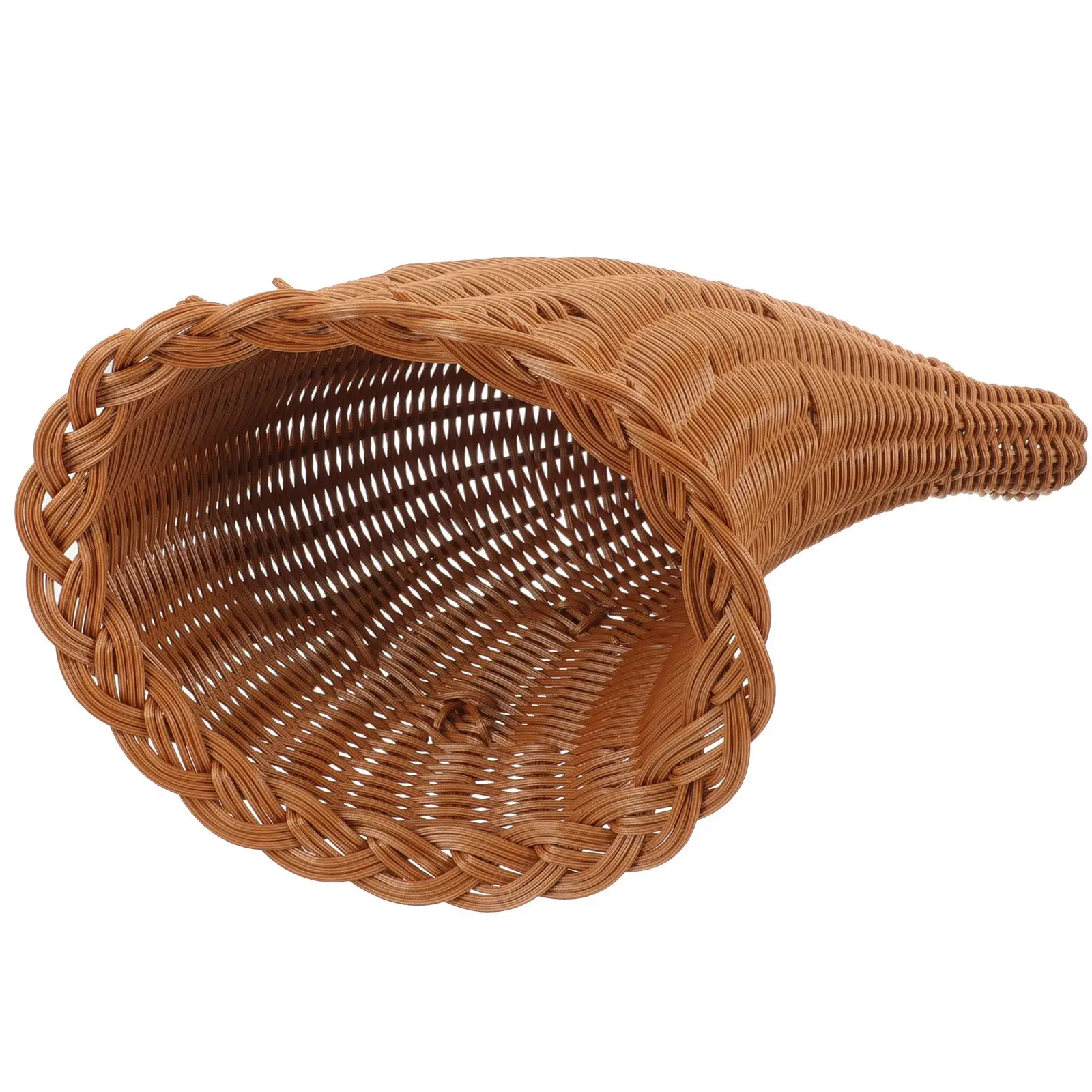 1PC Rattan Cornucopia Basket Mini Miniatures PP Woven Bread Basket ...