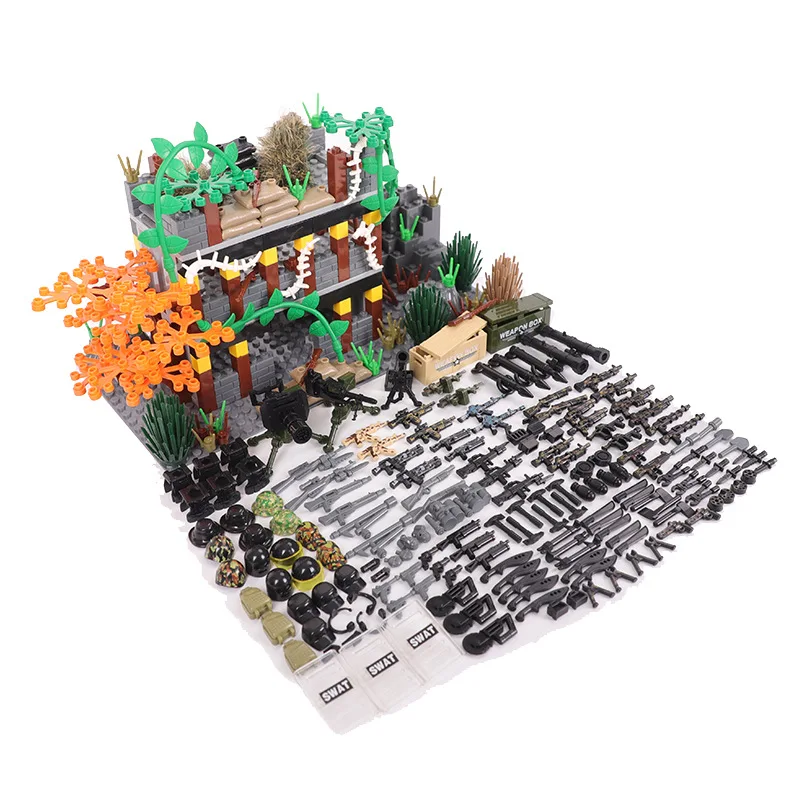 The-New-MOC-Military-Turret-Construction-Scene-Small-Particle-Building ...