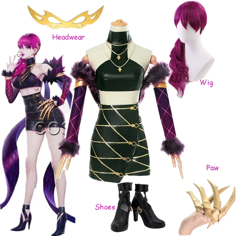 Game-KDA-ALL-OUT-Evelynn-Cosplay-Costume-Vest-Skirts-KDA-Women-Sexy ...