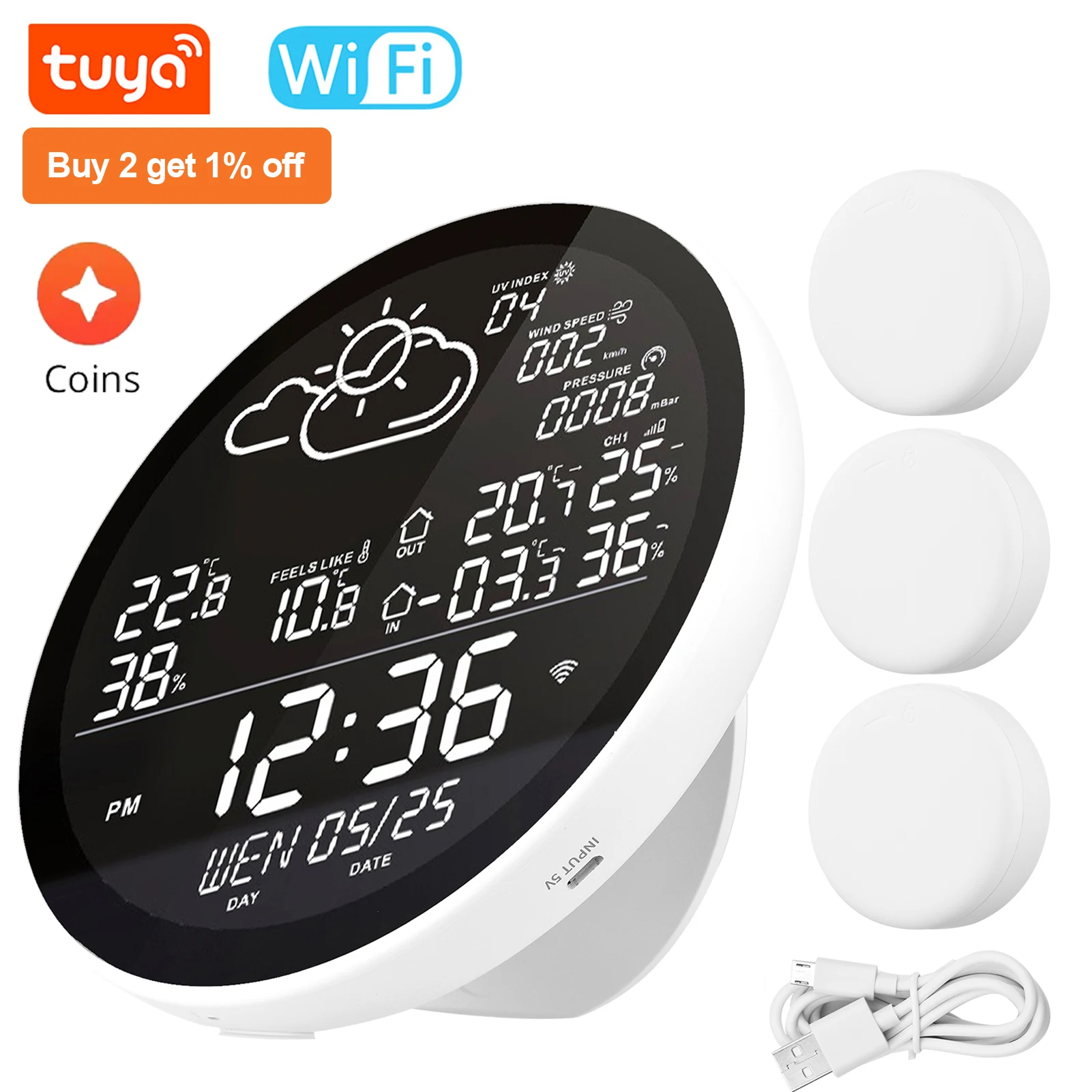 WIFI-Smart-Weather-Station-Indoor-Outdoor-Temperature-Humidity-Meter ...