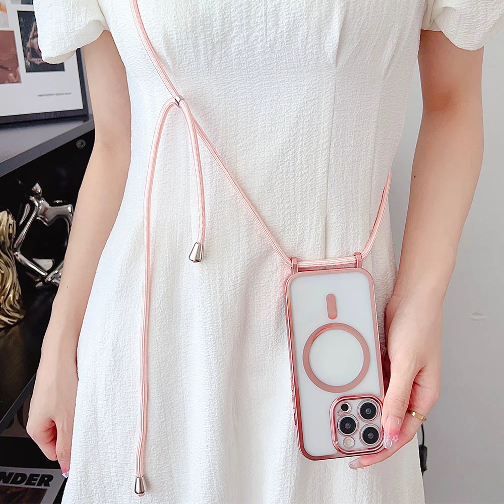 Plating-Clear-Crossbody-Lanyard-Strap-For-Magsafe-Wireless-Change-Phone ...