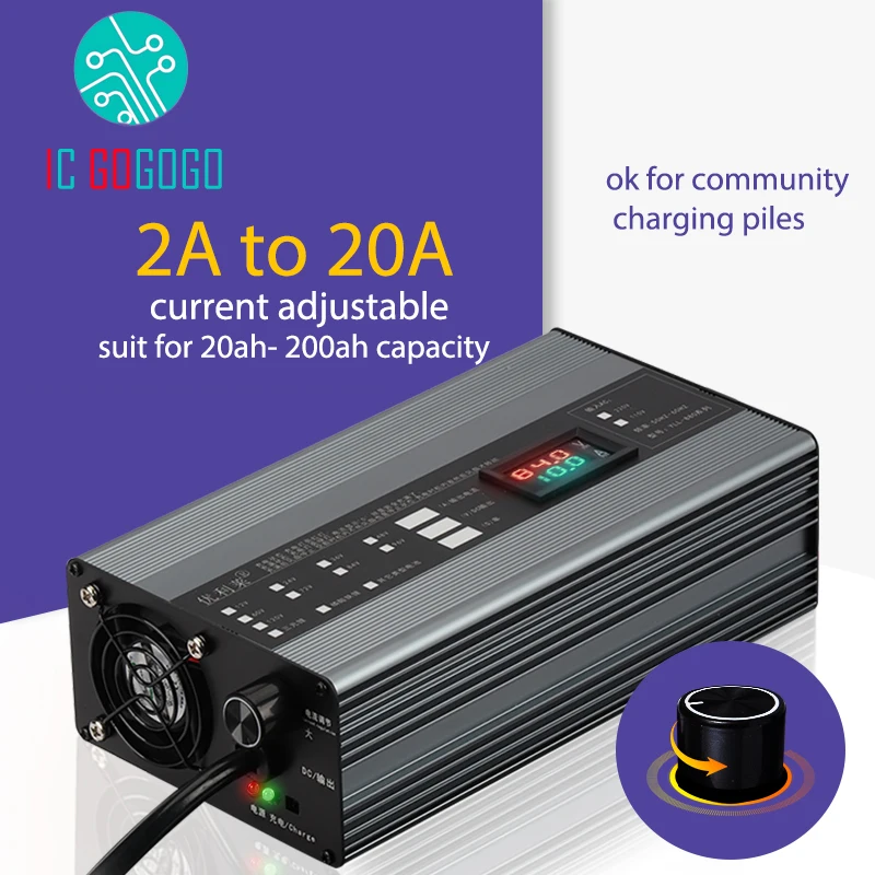 20A 48V 58.4V 72V 60V 67.2V 84V 87.6V Li-ion LiPo Lifepo4 Lithium ...