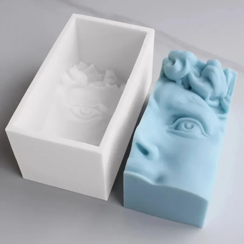 Smiling-David-Statue-Silicone-Candle-Mold-3d-Half-Face-Portrait-Resin ...