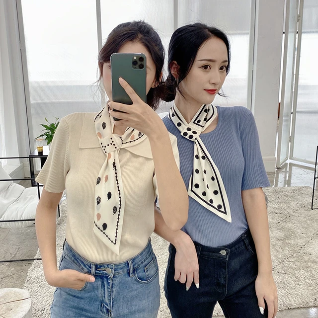 Short Silk Neck Scarves