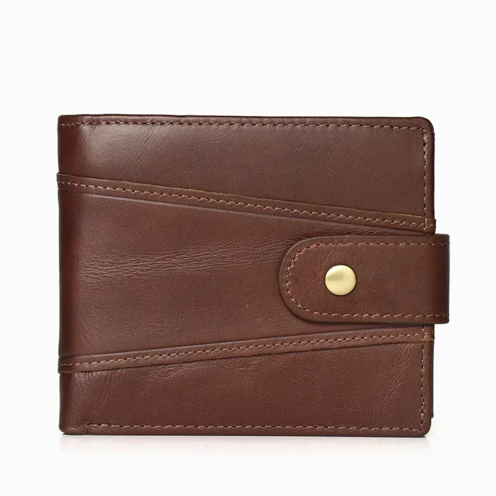 Men Wallet RFID Vintage Genuine Leather Multifunctional 2 Fold Multi ...