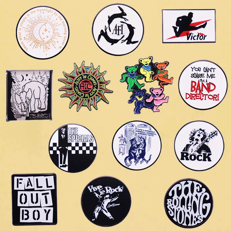 Various-Classic-Punk-Rock-Bands-Hip-Hop-Logo-Badges-Pop-Music-Enamel ...