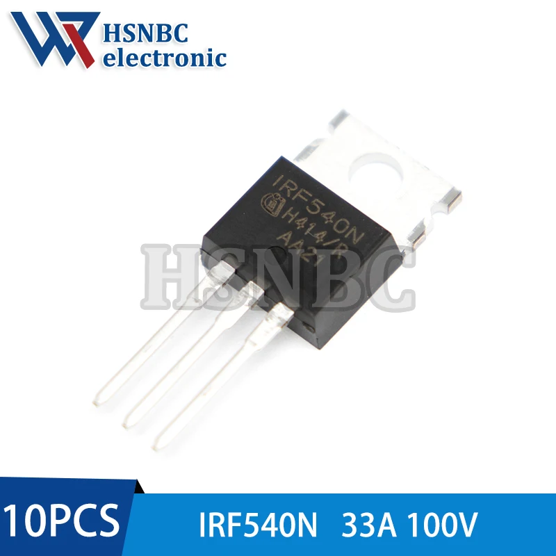 10Pcs/Lot IRF540NPBF IRF540N IRF540 TO-220 33A 100V MOSFET N-Channel ...