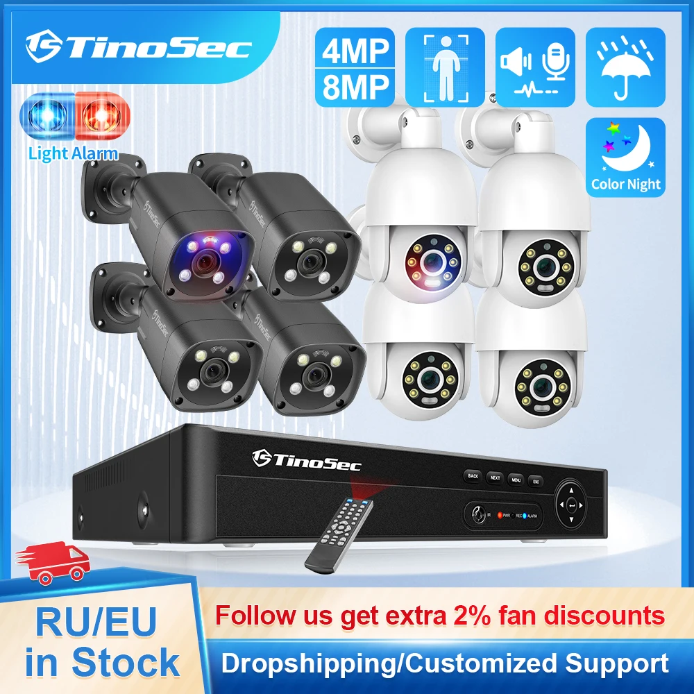 TinoSec-4K-POE-Security-Camera-Kit-H-265-8CH-4MP-8MP-Surveillance ...