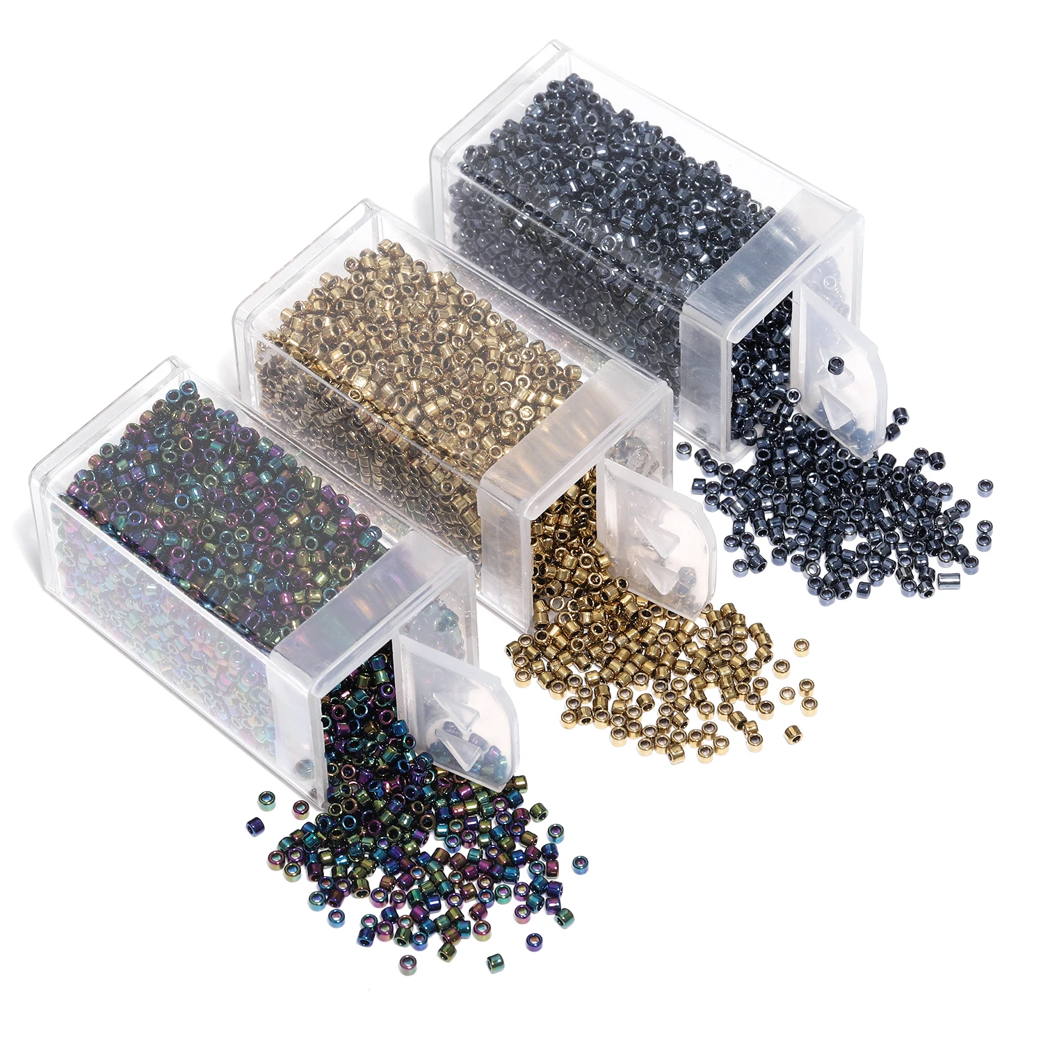 2mm/Box Vintage Glass Seed Beads Golden Color Small Cute Spacer Loose ...